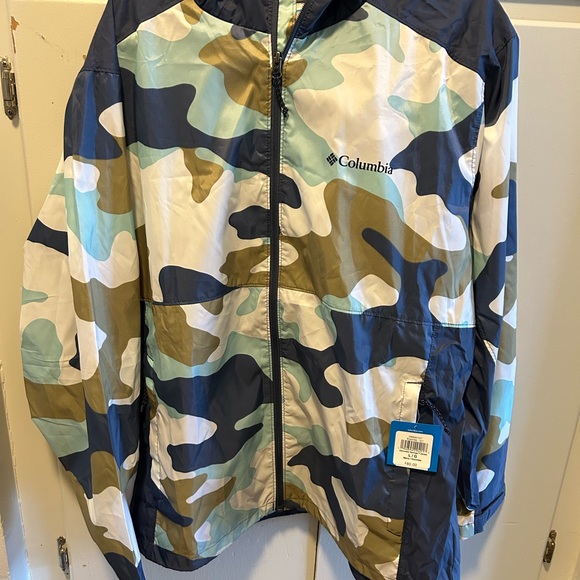 Columbia | Jackets & Coats | Nwt Columbia Navy Blue Rain Jacket Large ...